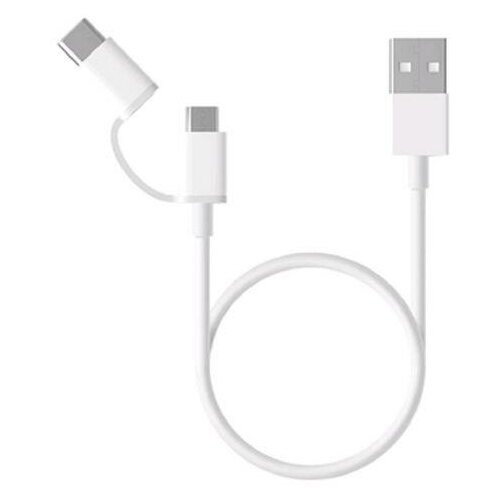 Кабель XIAOMI Mi 2-in-1 USB Cable Micro-USB to Type-C, 0.3 м, белый (SJV4083TY)