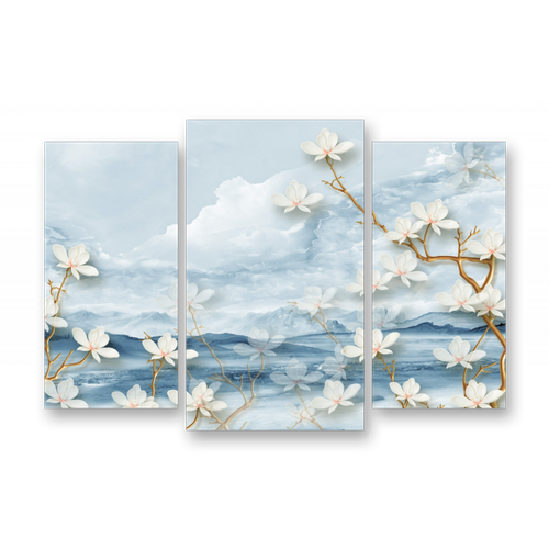 Модульная картина на стекле | Diva Kartina | Арт Постеры. Голубое небо | 100X70 см