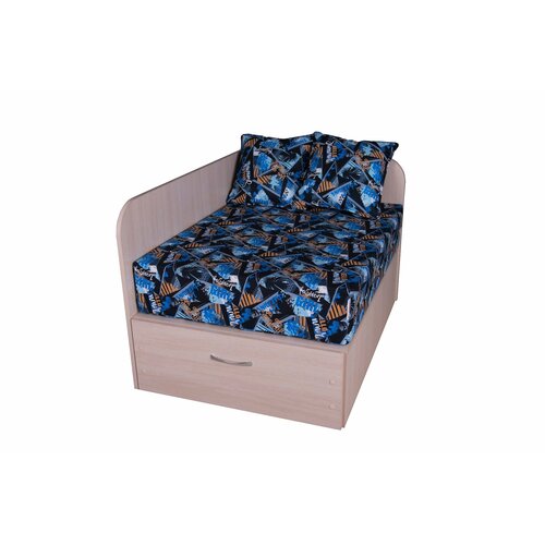 Диван-кровать раскладной детский «Чижик», синий, 98*72*63 см, молочный дуб, для детской комнаты