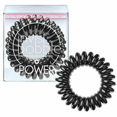 Invisibobble Резинка-браслет для волос POWER True Black (с подвесом)