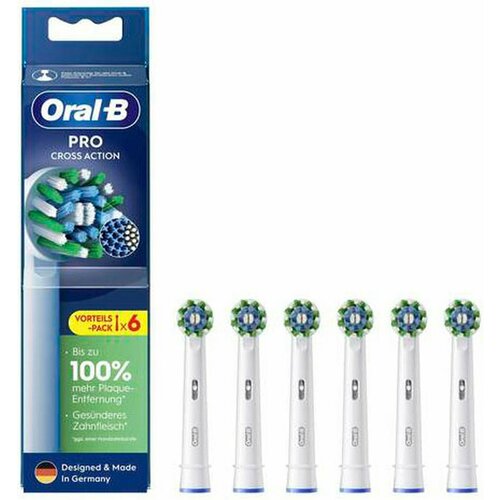 Насадки для зубной щетки Oral-B Pro CrossAction, белые, 6 шт.