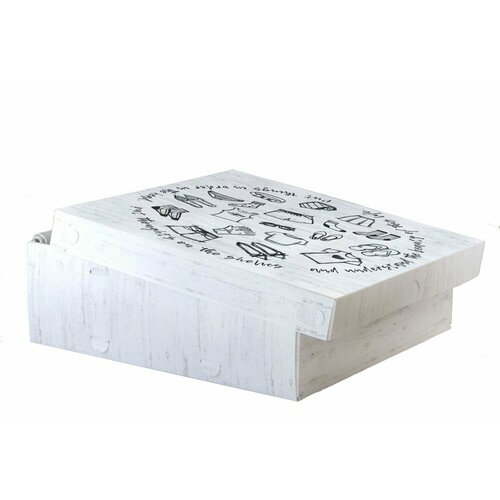 Коробка для хранения Графио 04 30.5x30.5x10 см полипропилен бело-черный
