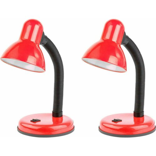 Лампа настольная ЭРА N-120 40W E27 красный (комплект из 2 шт)