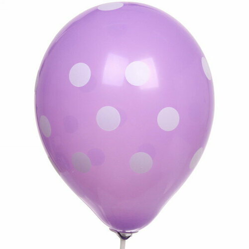 Воздушные шары "Горошек" 10шт 12"/25см фиолетовый