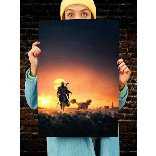 Постер интерьерный Мандалорец 2, 70х46 см. Матовый яркий. Звездные Войны
