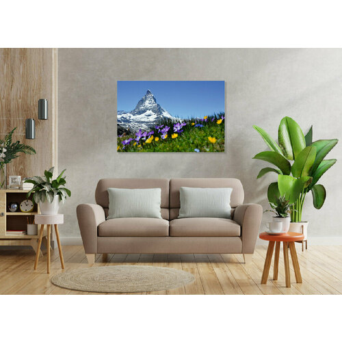 Картина на стену "Альпы" на холсте интерьерная / панно 60 х 40 см