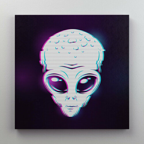 Интерьерная картина на холсте "Инопланетянин в космосе" размер 25x25 см