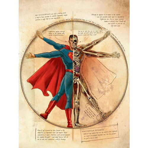 Плакат, постер на бумаге Superman/Супермен/искусство/арт/абстракция/творчество. Размер 60 на 84 см