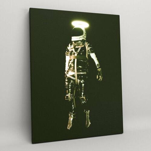 Картина на холсте (интерьерный постер) "Астронавт с нимбом", с деревянным подрамником, размер 45x60 см