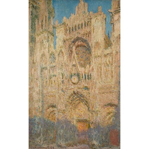 "Руанский собор вечером", Моне, Клод, картина (репродукция) (30х49 см / на подрамнике)