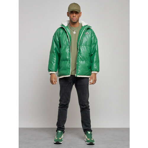 Кожаная куртка MTFORCE, размер 48, зеленый