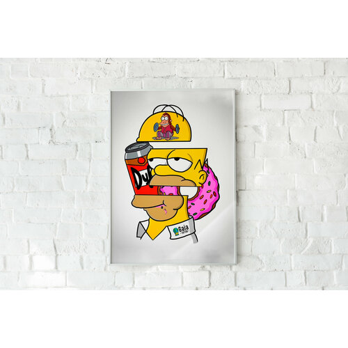 Плакат интерьерный без рамы Гомер Симпсон/The Simpsons/Арт/ Плакат на стену 30х42 см / Постер формата А3