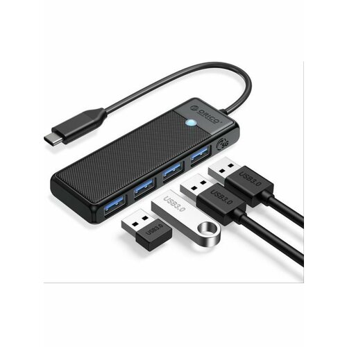 Концентратор ORICO USB-C с 4x USB-A черный (ORICO-PAPW4A-C3-015-BK-EP)