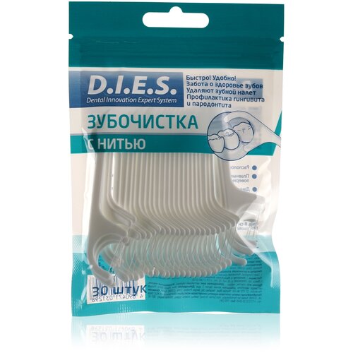 Зубочистки с нитью D.I.E.S. 30 шт