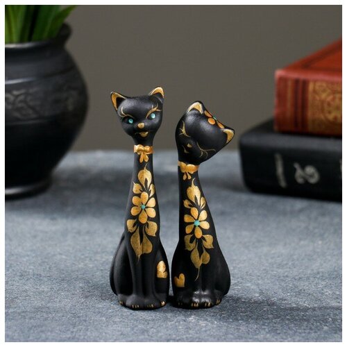 Хорошие сувениры Фигура "Love Коты" набор 2шт черные 4х4х11см