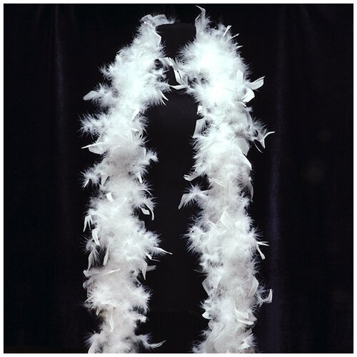 Карнавальное боа из перьев индейки и курицы, 190 см, белое, для украшения одежды, интерьера, для танцев, 1 штука