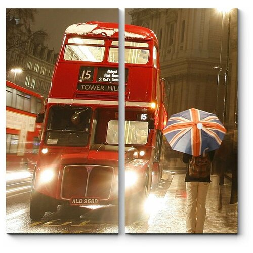 Модульная картина Прогулка по вечернему Лондону 130x130
