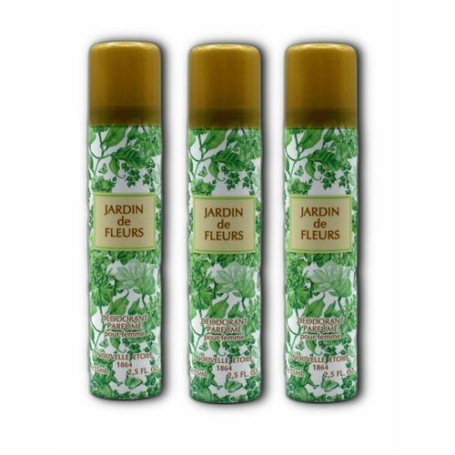Дезодорант парфюмированный для женщин "Сад цветов"/"Jardin de fleurs" 75 мл - 3 шт.