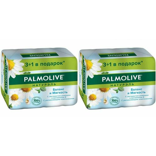 Palmolive Мыло туалетное Натурэль Баланс и мягкость, 4х90 г, 2 уп