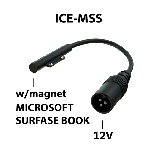 Коннектор адаптер переходник питания для ноутбука MICROSOFT SURFACE BOOK, ICEPAD ICE-MSS, гнездо 3 pin 12V - штекер MAGNET (магнит)