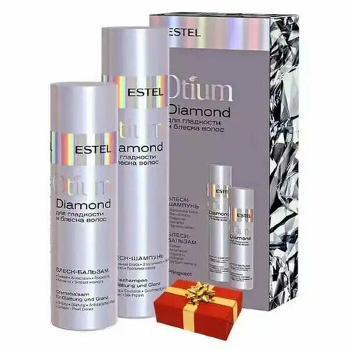 Набор ESTEL OTIUM DIAMOND для гладкости и блеска волос (шампунь 250 мл, бальзам 200 мл) + 1 предмет обихода