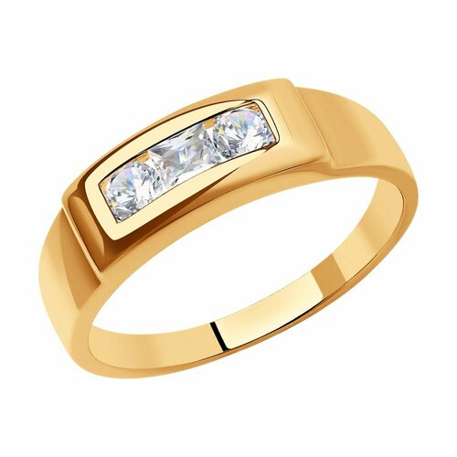 Кольцо Diamant, красное золото, 375 проба, фианит, размер 18.5, золото