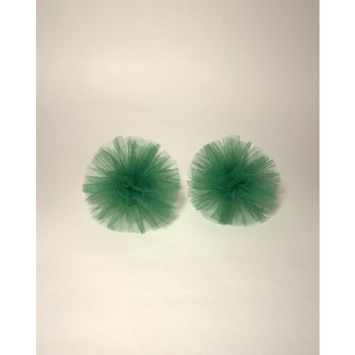 Фатиновые банты для волос, зелёные