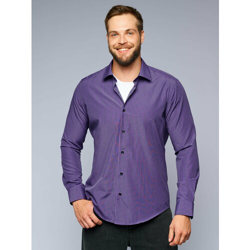 Рубашка BAWER, размер XS, фиолетовый, черный