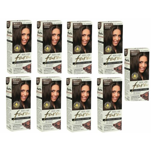 Fara Краска для волос "Eco Line", тон 8.7 молочный шоколад, 125 мл, 9 шт