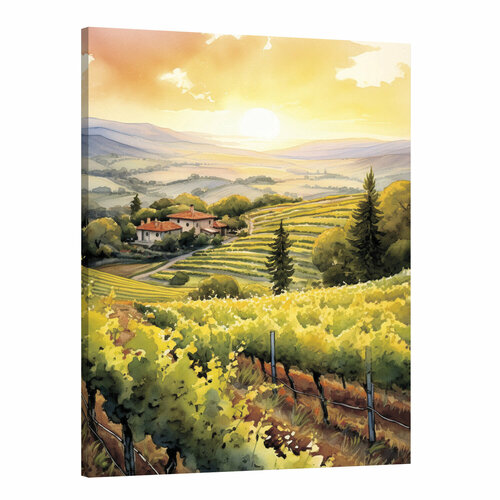 Интерьерная картина 50х70 "Пейзаж виноградники"