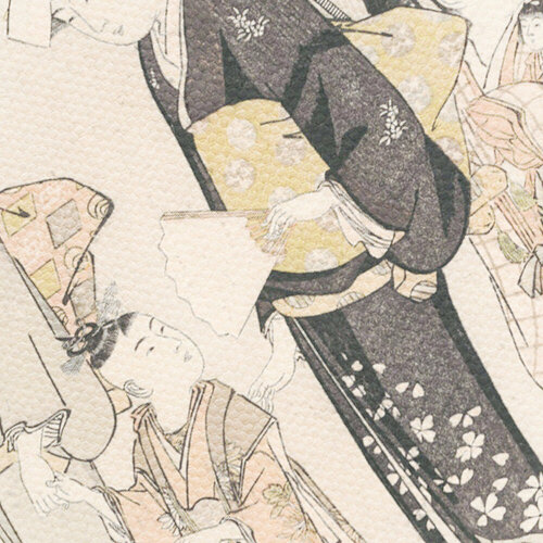 Картина на холсте, репродукция / Тории Киёнага - Принцесса и четыре служанки / Размер 40 x 53 см