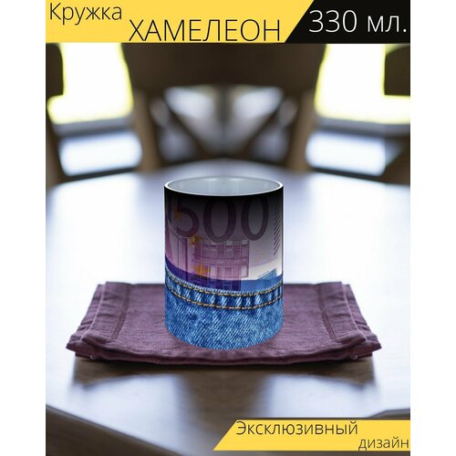 Кружка хамелеон с принтом "Деньги, доллар билл, банкнота" 330 мл.