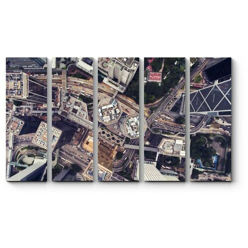 Модульная картина Взгляд на город с высоты птичьего полета170x102