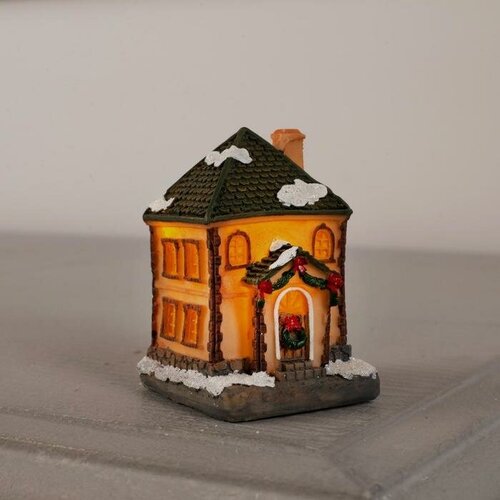 Luazon Lighting Светодиодная фигура «Дом» 5 × 4 × 4 см, керамика, батарейки AG13х2, свечение тёплое белое