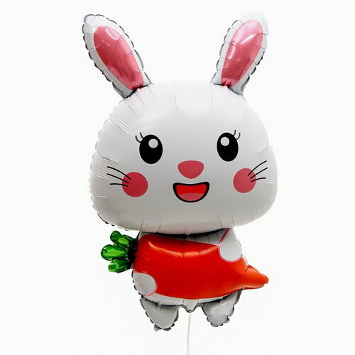 Шар фольгированный 33"Кролик с морковкой"