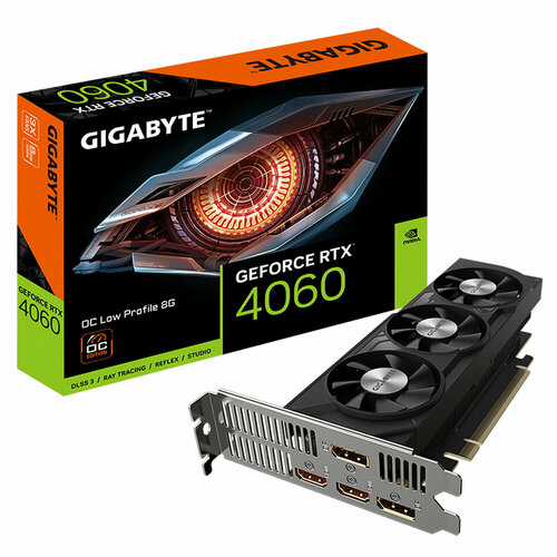 Видеокарта RTX4060 8GB Gigabyte AERO OC (GV-N4060AERO OC-8GD) GDDR6 128-bit DPx2 HDMIx2 3FAN RTL