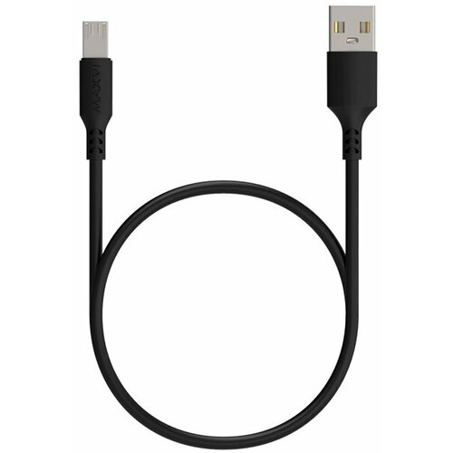 Кабель Maxvi (MC-A01L) micro USB, 1м, 2A, удлиненный разъем, черный