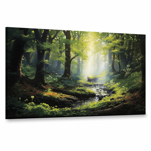 Интерьерная картина 100х60 "Свет в лесу"