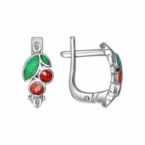 Серьги с подвесками  Серьги из серебра 94021190, серебро, 925 проба, родирование, мультиколор