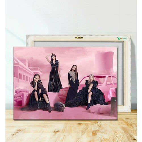 Картина для интерьера Blackpink pink and black, Блэк пинк розово-чёрные 40х60
