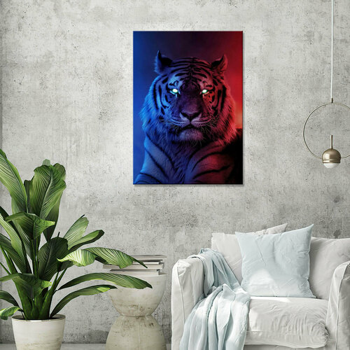 Интерьерная картина на холсте - яркий тигр 20х30