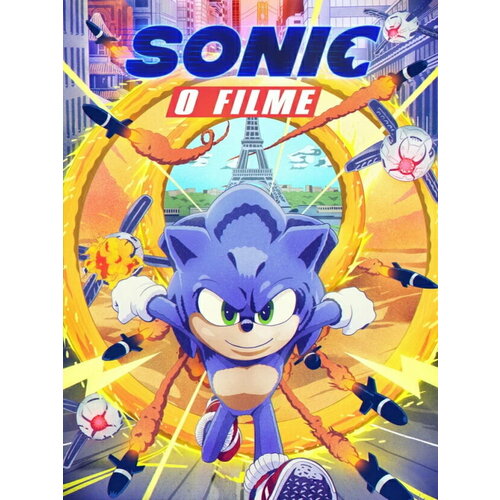 Плакат, постер на холсте Sonic the Hedgehog/Соник в кино/комиксы/мультфильмы. Размер 42 х 60 см