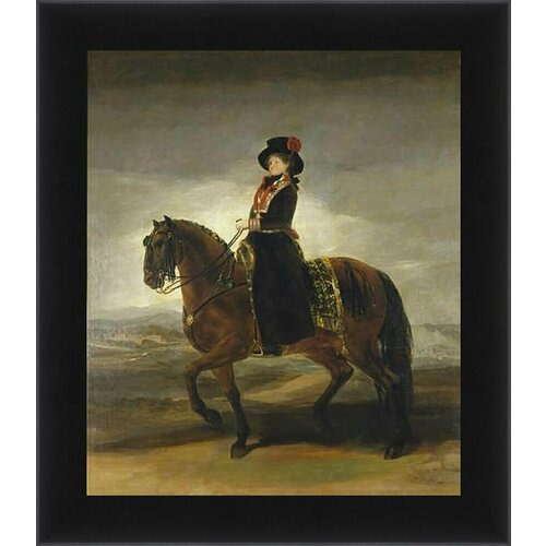 Плакат, постер на холсте Queen Maria Luisa on Horseback. Франсиско Гойя. Размер 30 на 42 см