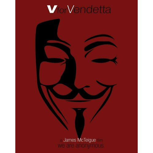 Плакат, постер на холсте V for Vendetta/V-значит вендетта. Размер 21 х 30 см