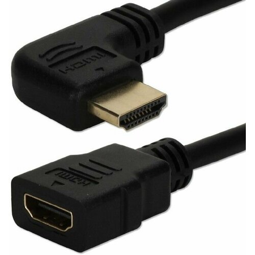 Кабель-переходник Правый угол папа HDMI на прямой мама 0,15 метра v.1.4b, full HD