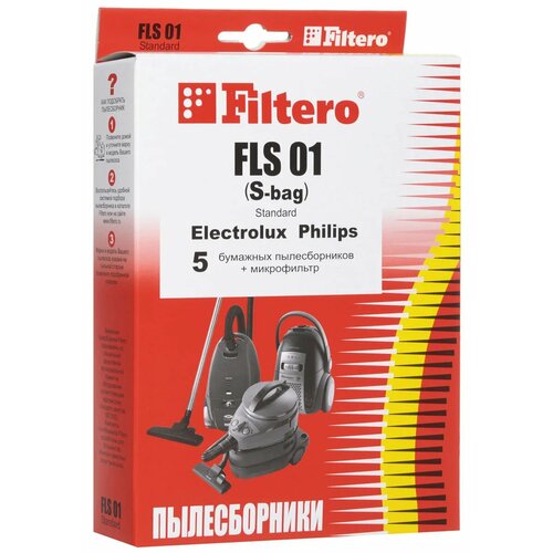 Мешки-пылесборники Filtero FLS 01 (S-bag)Standard,5 шт.+микрофильтр, для пылесосов ELECTROLUX, PHILIP