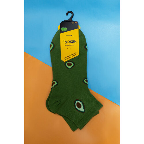 Носки Turkan, размер 37-42, мультиколор, белый, зеленый, черный
