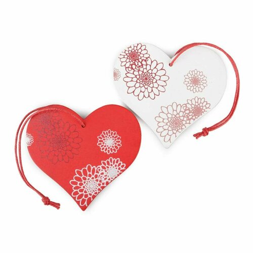 Украшения декоративные - Сердца, цвет белый и красный, 1 упаковка