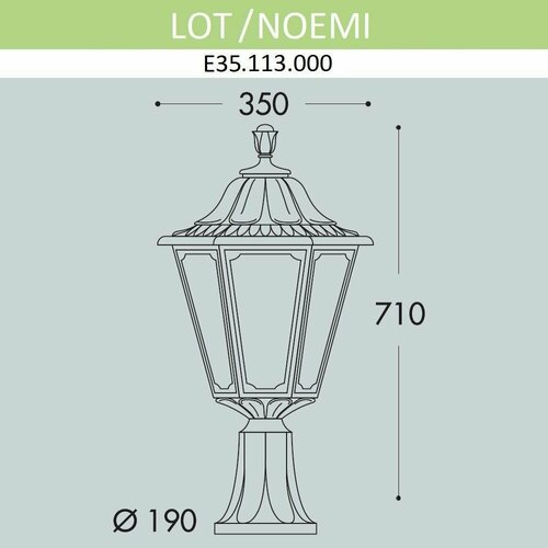 Ландшафтный фонарь Fumagalli Lot/Noemi E35.113.000. AYH1L, Черный и Опал (молочный), с лампой 5000Lm, 4000К