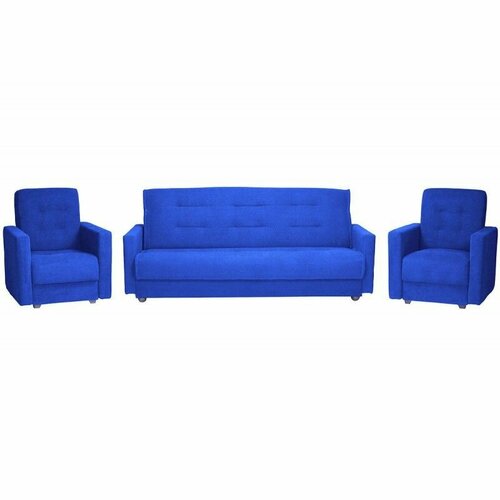 Комплект Fotodivan Милан (диван и два кресла) Синий 140